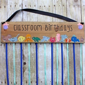 Birthday Calendar- Birthday Chart Sea Animals- Classroom Decor- Teacher ...