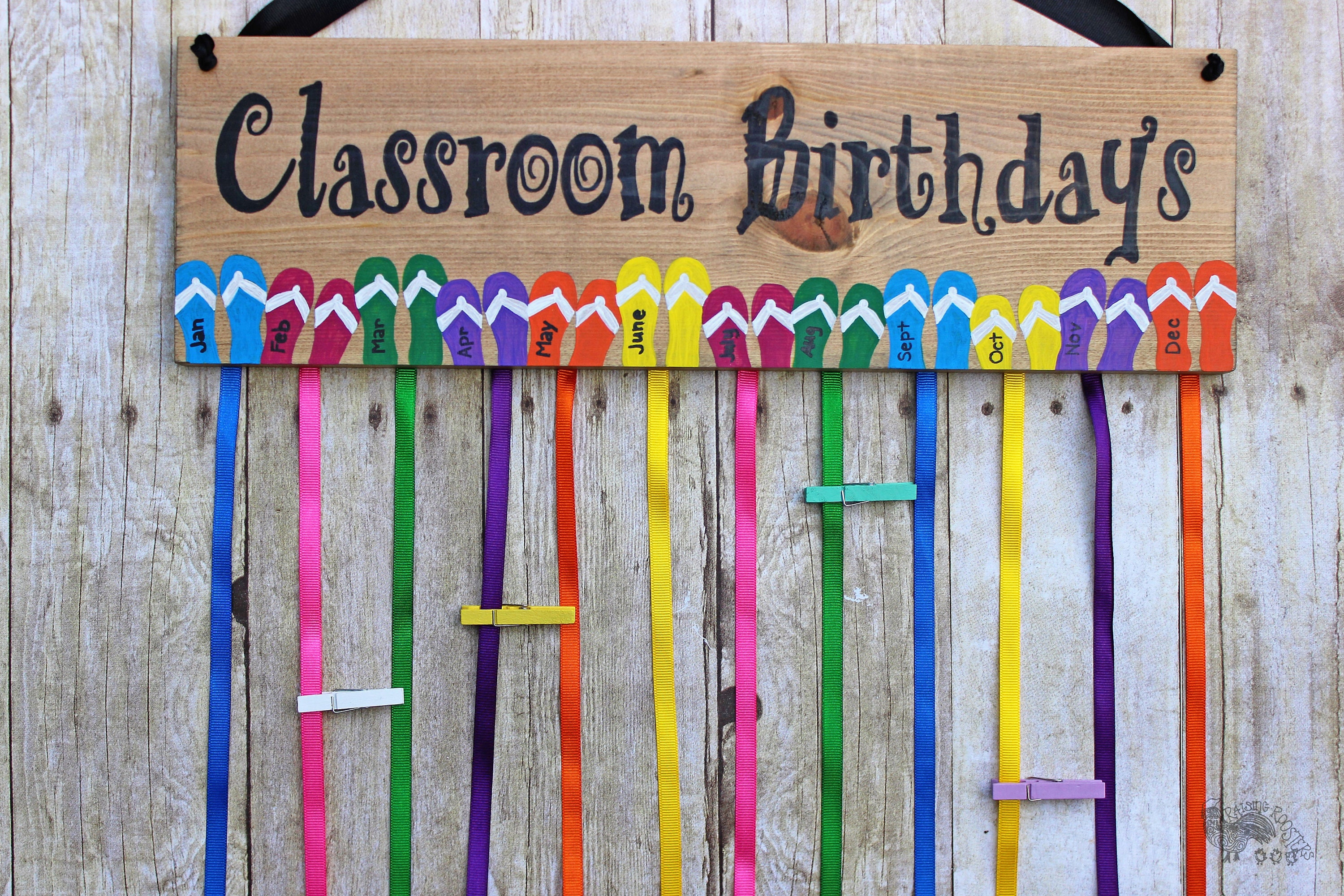 Birthday Calendar Birthday Chart Flipflops Classroom Decor | Etsy