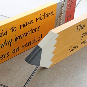 PERSONALIZED Teacher Pencil Wood Sign/ Large Wood Pencil/ Hand Painted ...