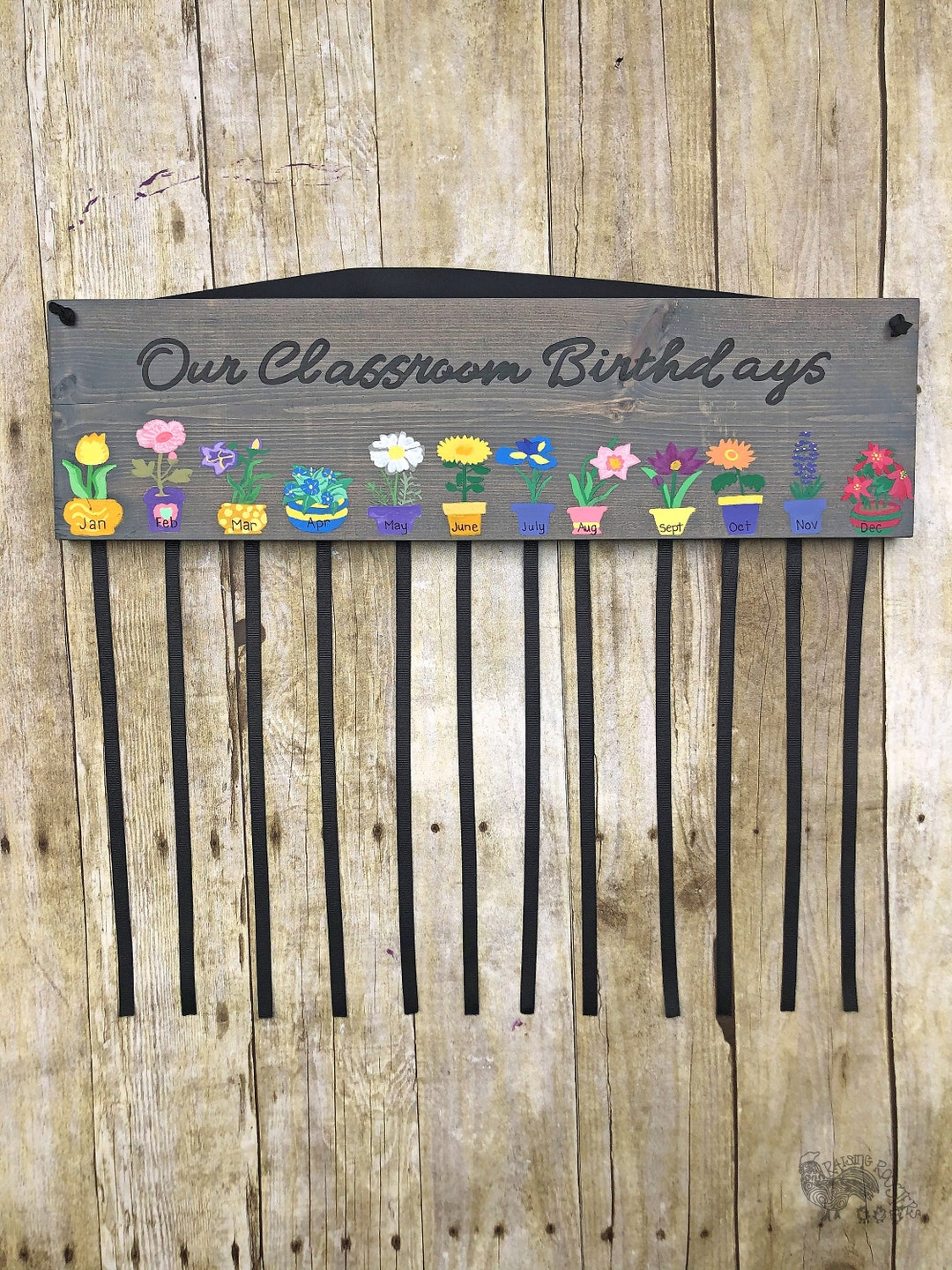Classroom Birthday Calendar- Birthday Chart- Teacher Gift- Flower Theme ...