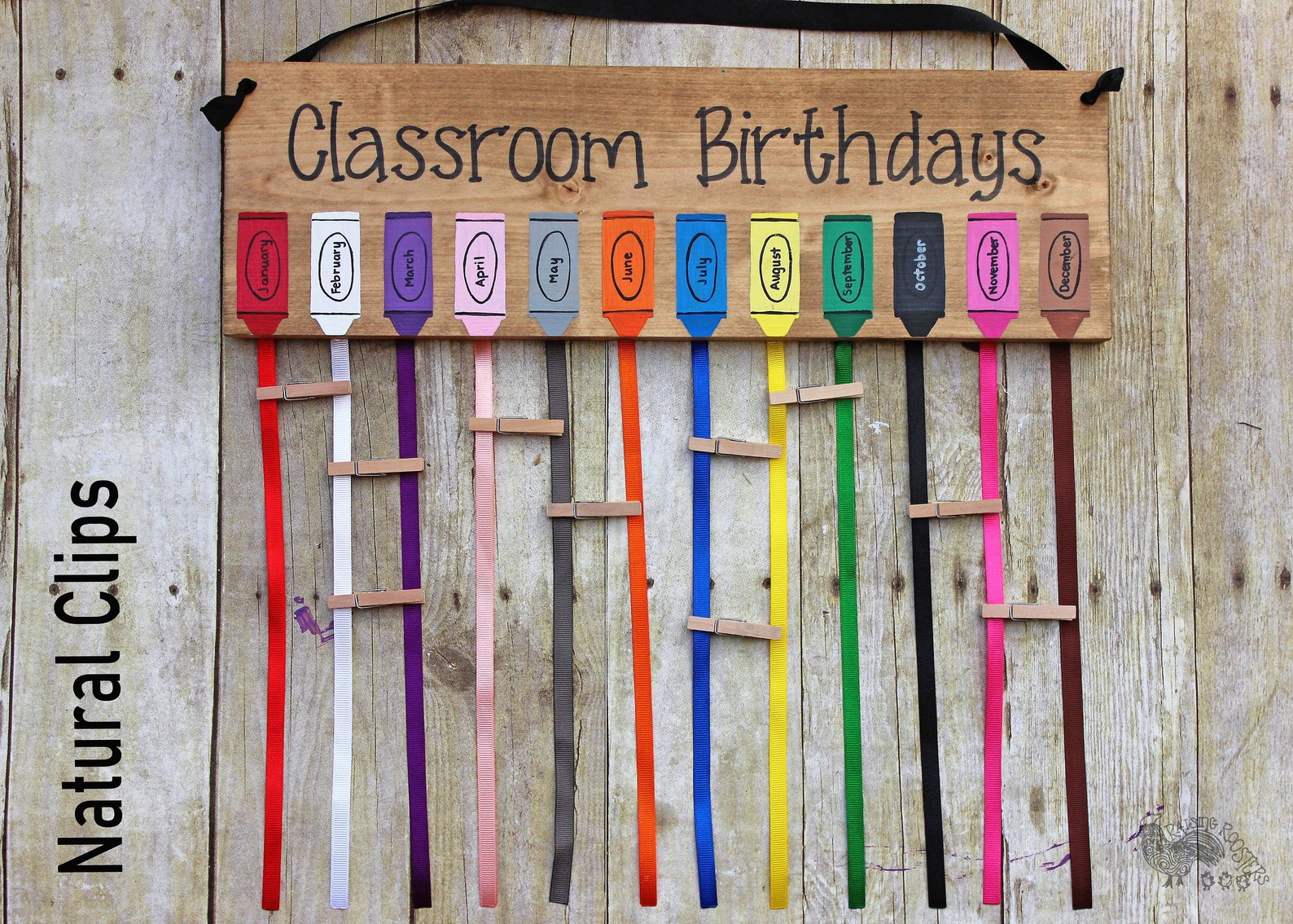 Crayon Classroom Birthday Calendar Birthday Chart Teacher | Etsy