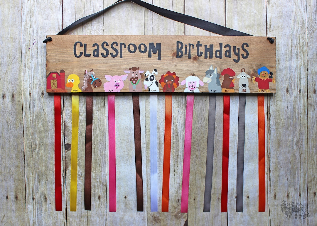 Birthday Calendar- Birthday Chart- Farm Animals- Classroom Decor- Great ...