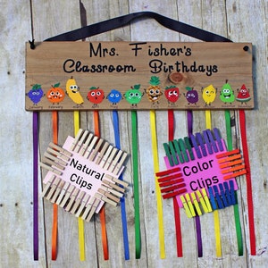 Birthday Calendar- Fruit Birthday Chart- Classroom Decor- Teacher Gift ...