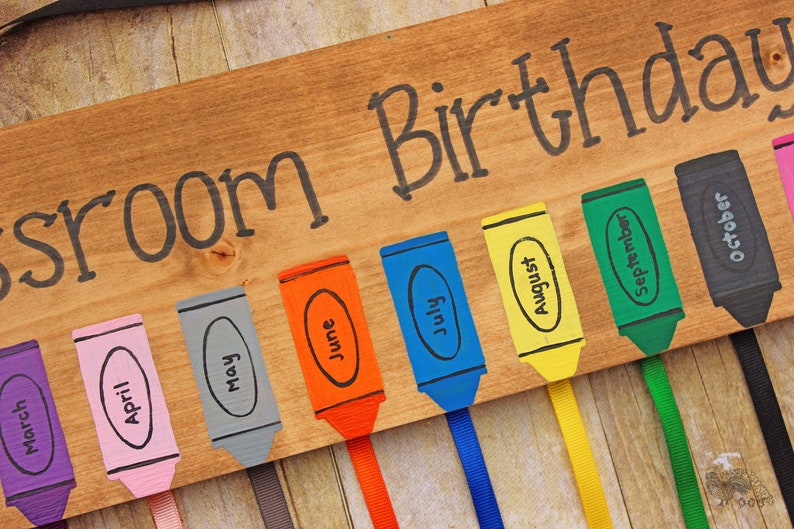 Crayon Classroom Birthday Calendar Birthday Chart Teacher - Etsy
