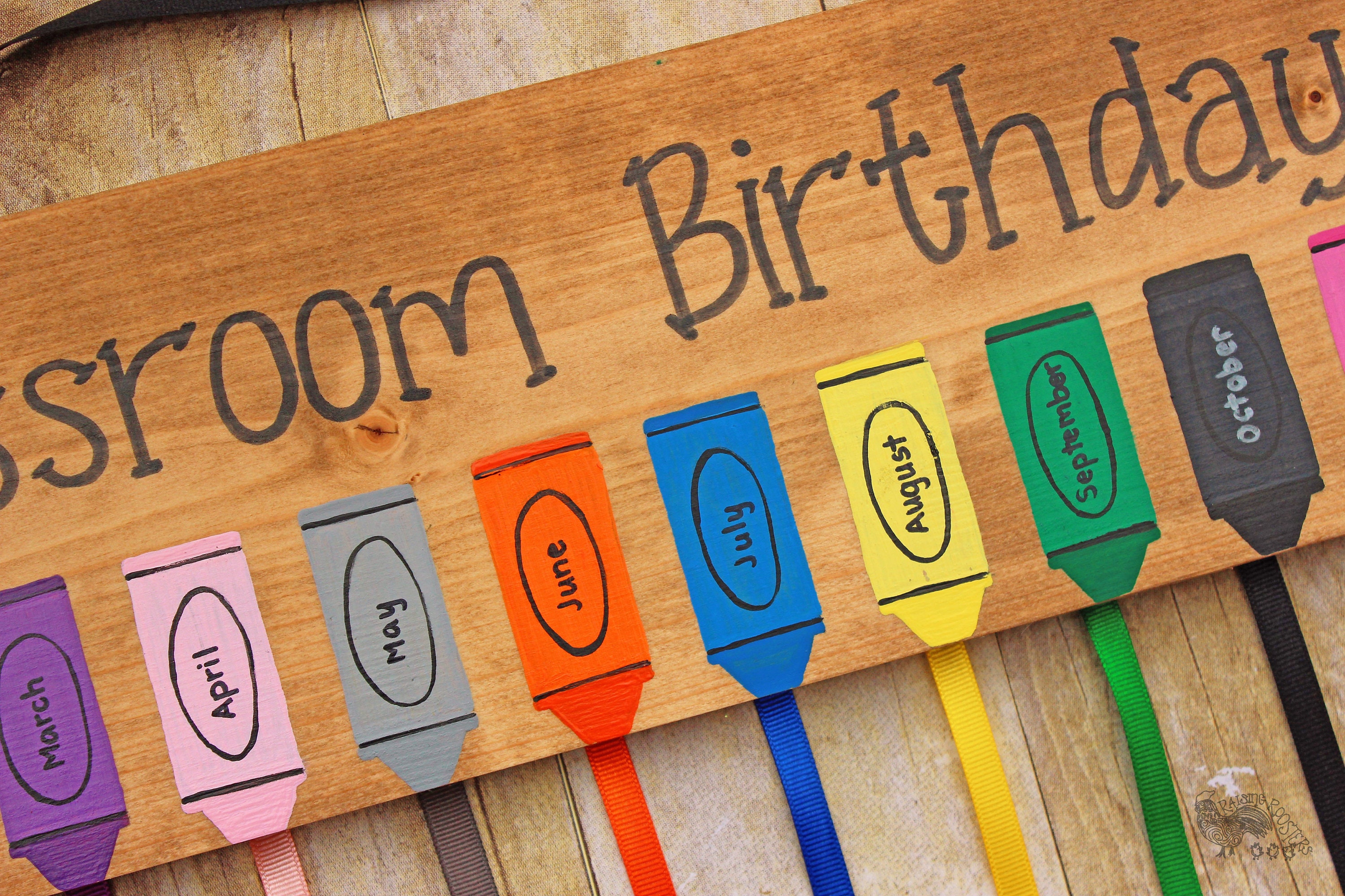 Crayon Classroom Birthday Calendar Birthday Chart Teacher - Etsy