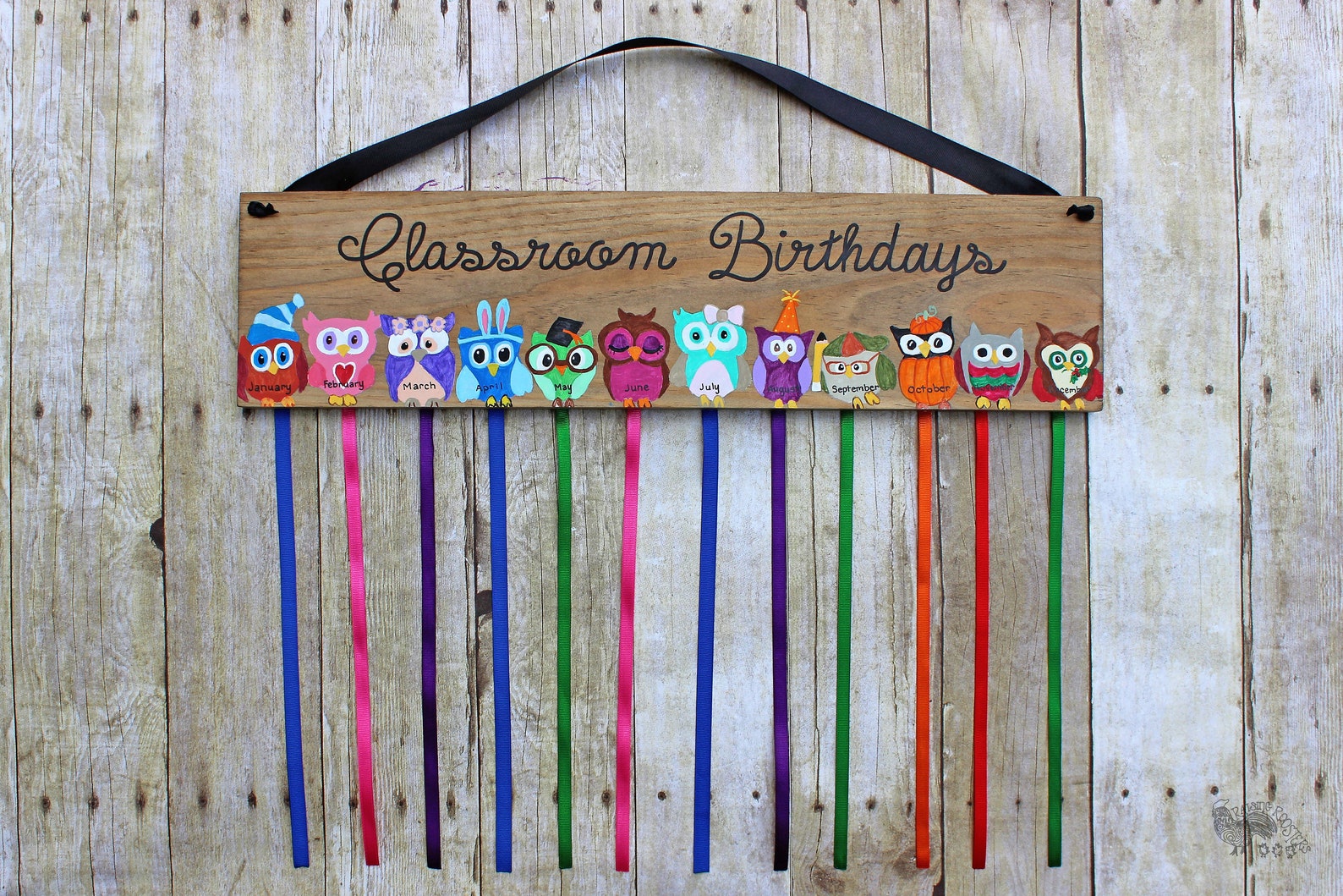 Birthday Calendar Birthday Chart Owls Classroom Decor Teacher Gift ...