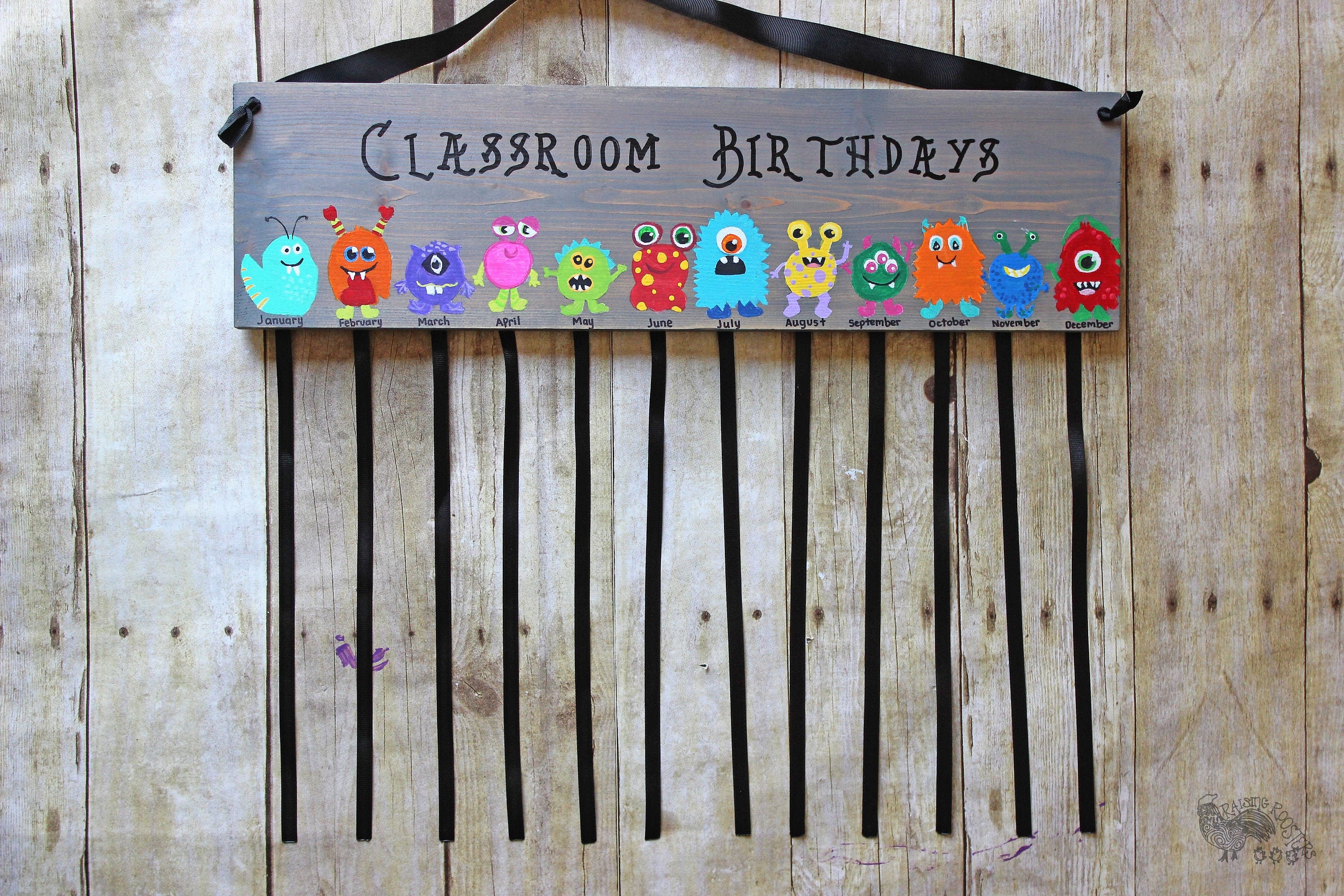 Birthday Calendar Birthday Chart Monsters Classroom Decor - Etsy