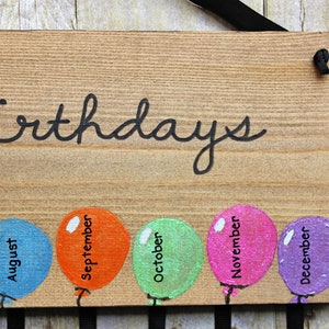 Birthday Calendar- Birthday Chart Balloons- Classroom Decor- Teacher ...