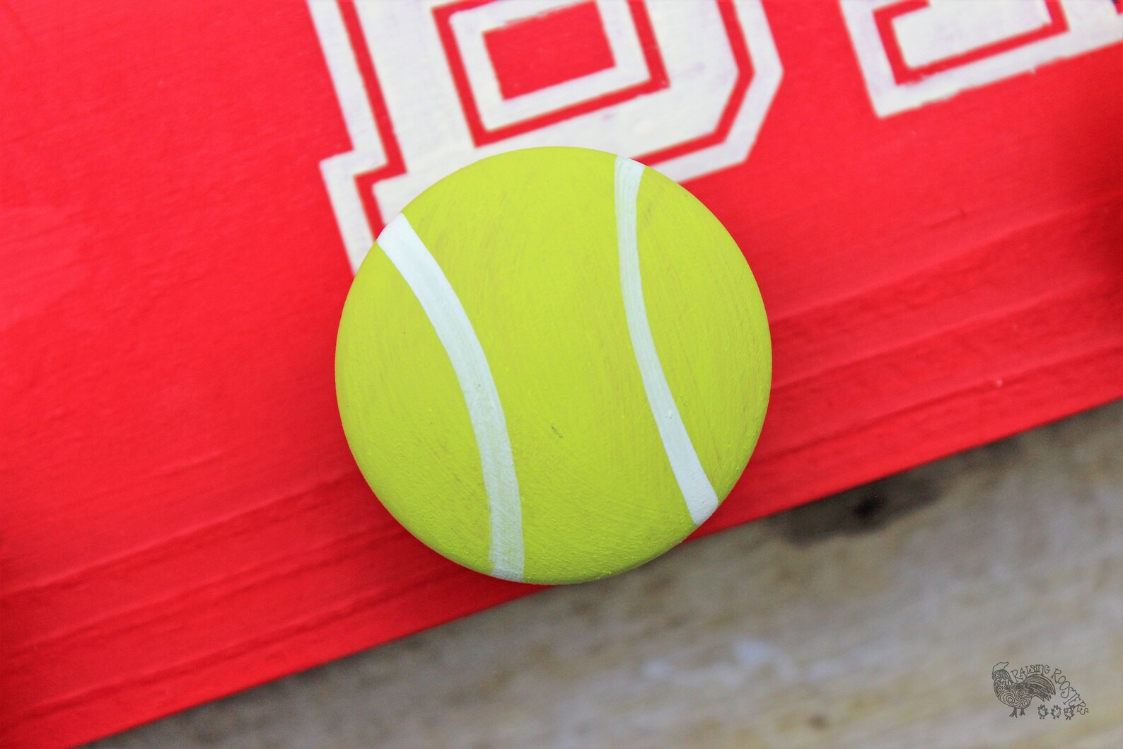 Customizable Tennis Sign: Hand Painted Vintage Tennis Ball Decor - Etsy