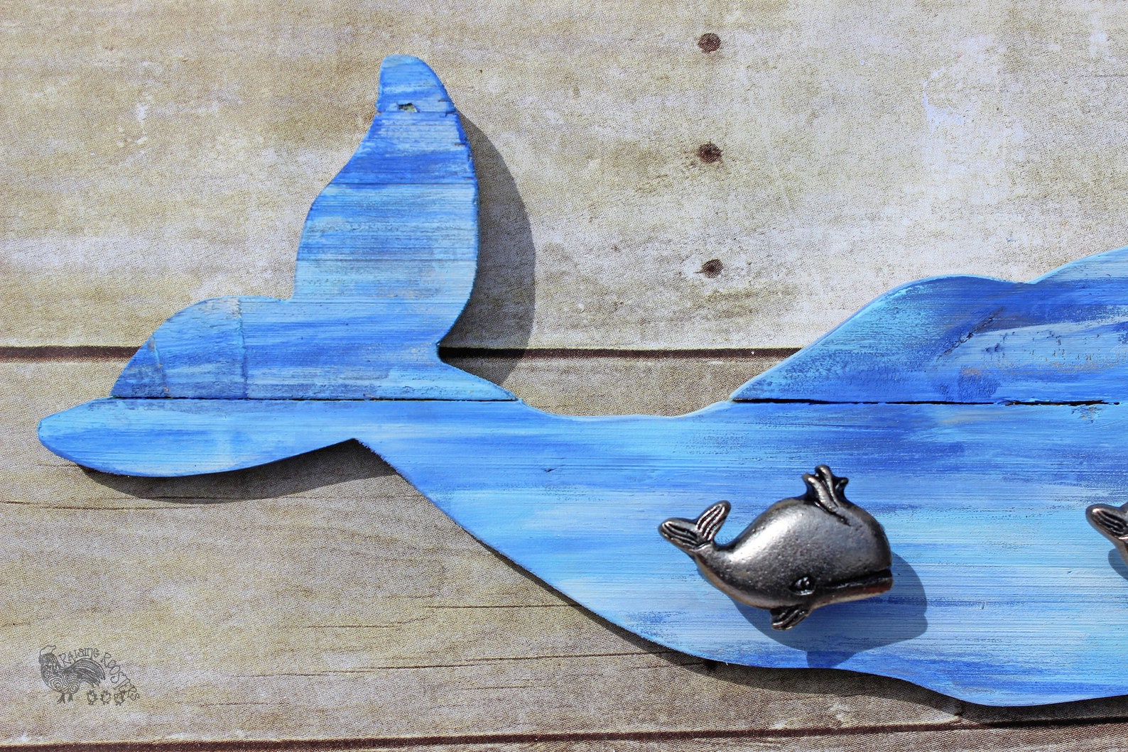 Wood Whale Sign Whale Towel Holder Distressed Nautical | Etsy