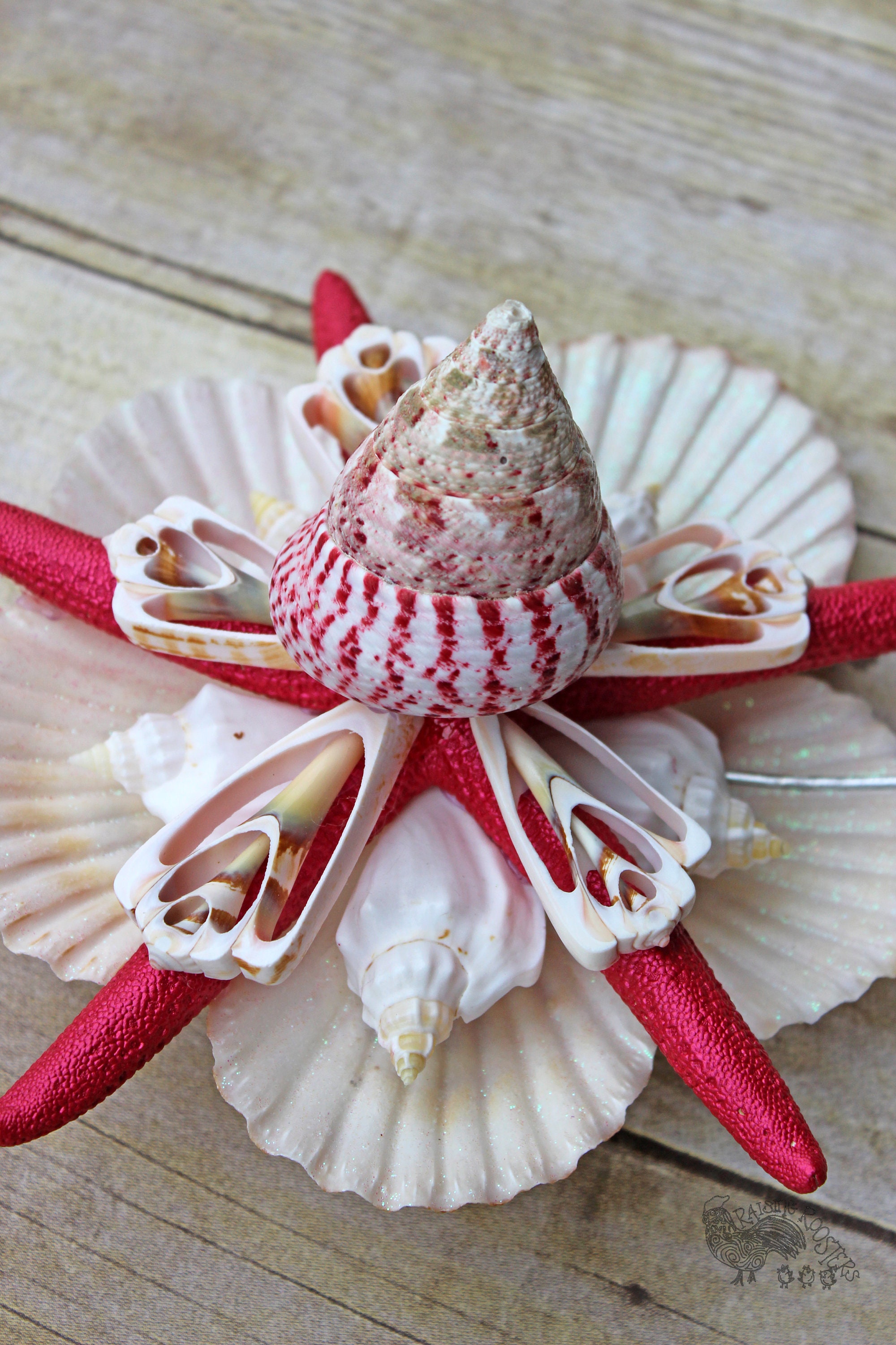 Sea Shell Tree Topper Christmas Tree Topper Red Tree Topper | Etsy