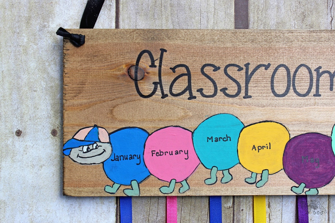 Classroom Birthday Calendar Caterpillar Birthday Chart | Etsy