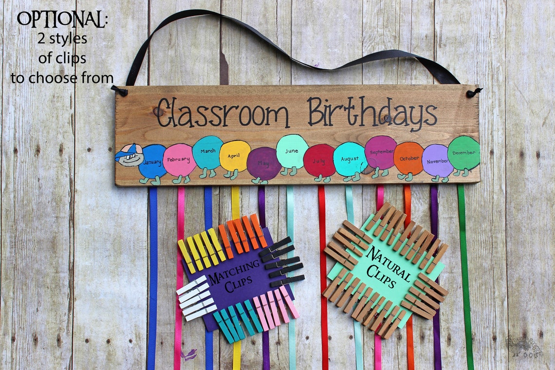 Classroom Birthday Calendar- Caterpillar Birthday Chart- Teacher Gift ...