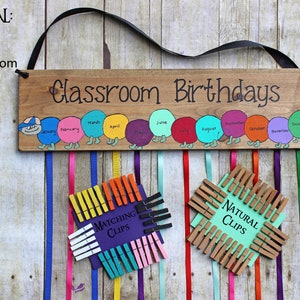Classroom Birthday Calendar- Caterpillar Birthday Chart- Teacher Gift ...