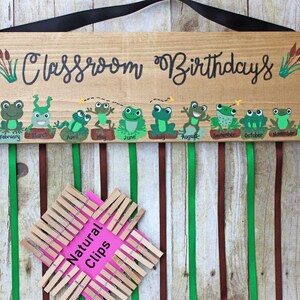 Classroom Birthday Calendar- Birthday Chart- Teacher Gift- Frog Themed ...