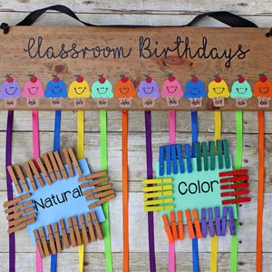 Birthday Calendar- Birthday Chart Ice Cream- Classroom Decor- Teacher ...