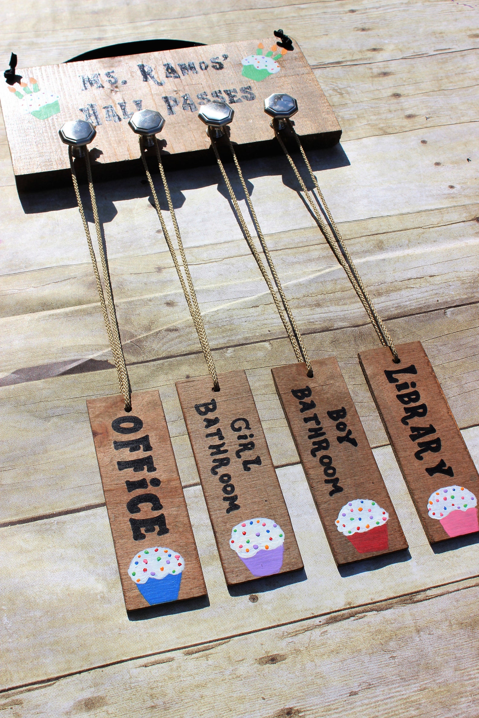 Cupcake Hall Pass Holder Hall Passes Personalized Hall - Etsy