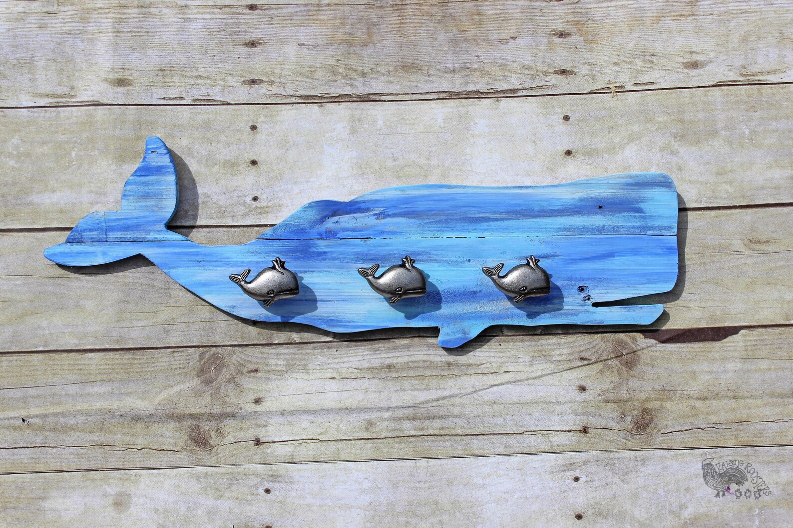 Wood Whale Sign Whale Towel Holder Distressed Nautical | Etsy