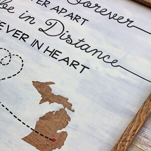 Two State Long Distance Sign- Best Friends Sign- Wood State Family Sign ...