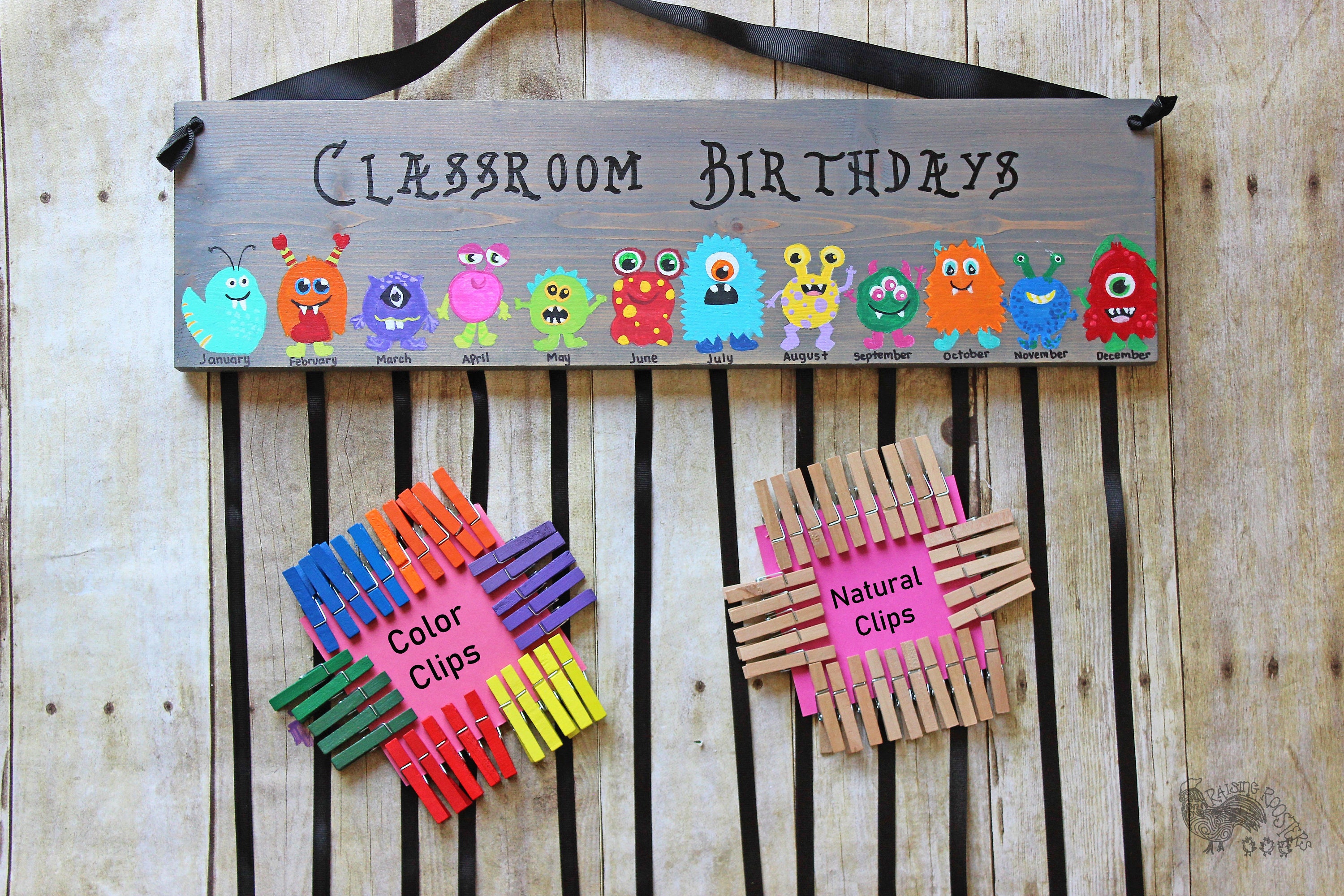 Birthday Calendar Birthday Chart Monsters Classroom Decor - Etsy