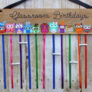 Birthday Calendar- Birthday Chart Owls- Classroom Decor- Teacher Gift ...