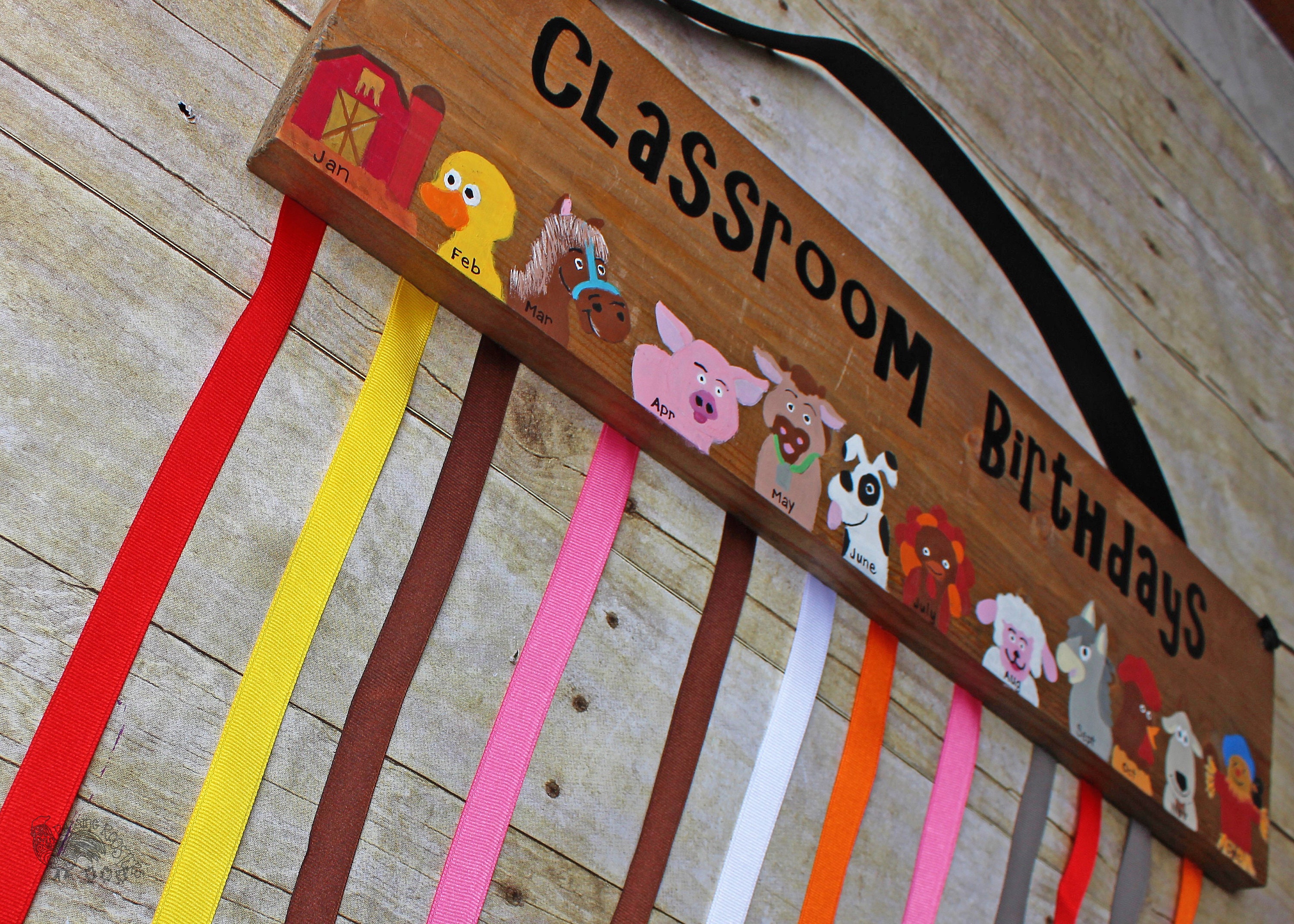 Birthday Calendar Birthday Chart Farm Animals Classroom - Etsy