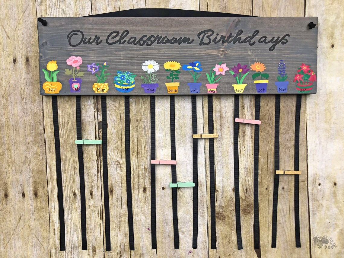 Classroom Birthday Calendar Birthday Chart Teacher Gift | Etsy