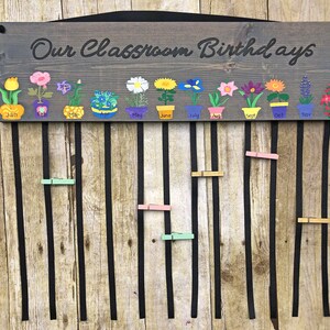 Classroom Birthday Calendar- Birthday Chart- Teacher Gift- Flower Theme ...