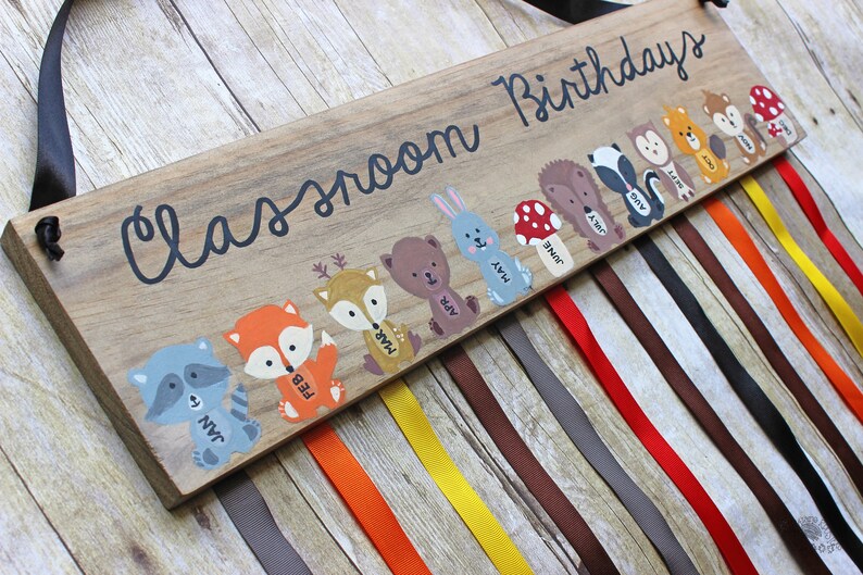 Birthday Calendar Birthday Chart Woodland Animals Classroom - Etsy.de