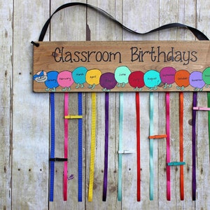 Classroom Birthday Calendar- Caterpillar Birthday Chart- Teacher Gift ...