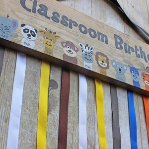 Birthday Calendar- Birthday Chart Zoo Animals- Classroom Decor- Teacher ...