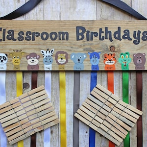 Birthday Calendar- Birthday Chart Zoo Animals- Classroom Decor- Teacher ...