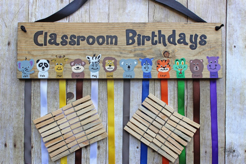 Birthday Calendar- Birthday Chart Zoo Animals- Classroom Decor- Teacher ...
