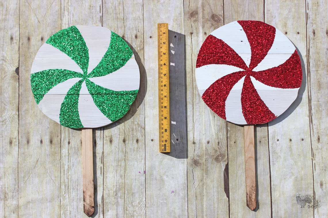 Peppermint Yard Stakes Peppermint Christmas Yard Art Perfect - Etsy