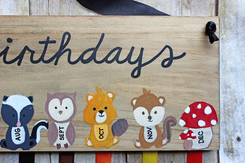 Birthday Calendar Birthday Chart Woodland Animals Classroom - Etsy.de