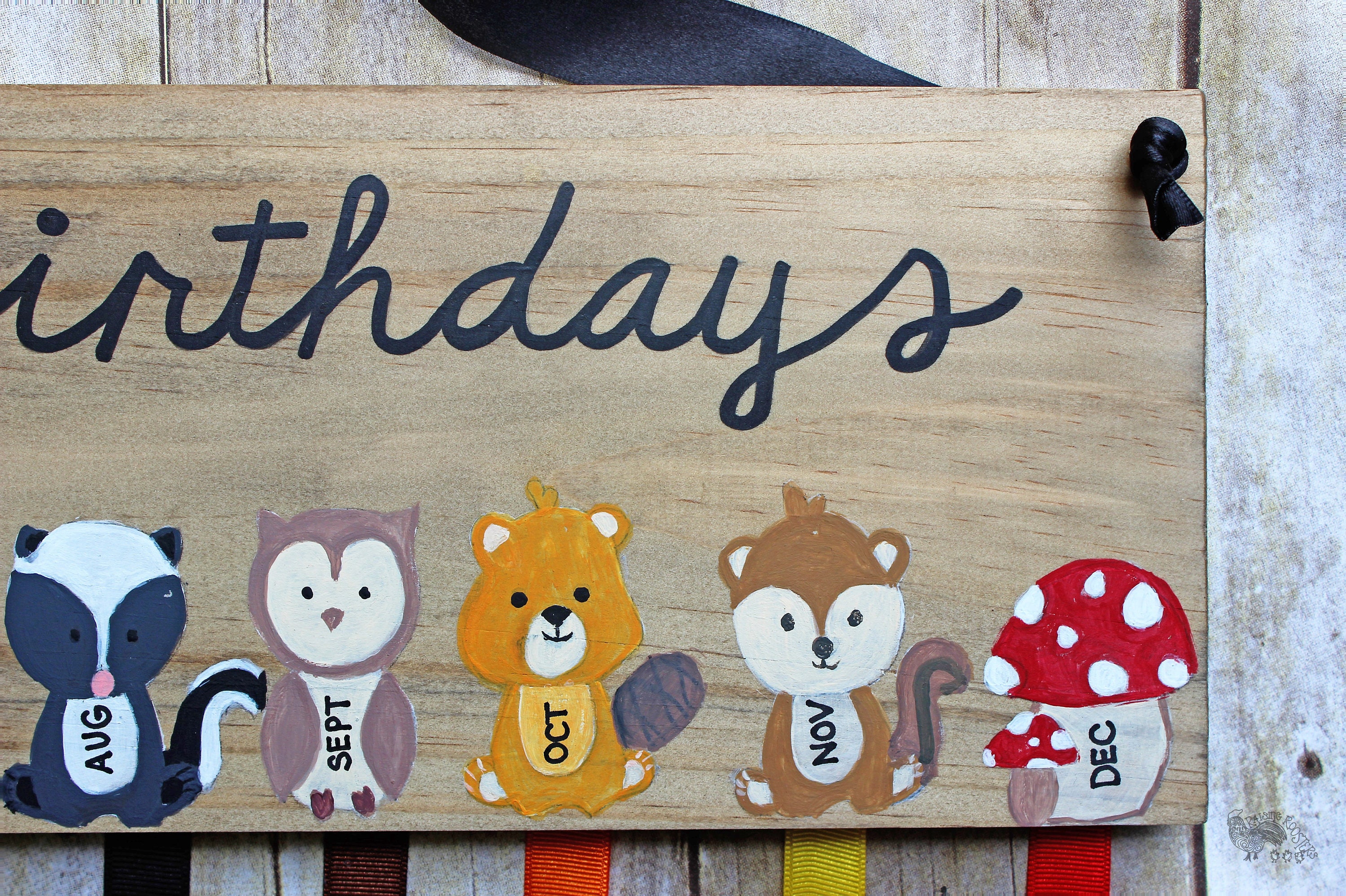 Birthday Calendar Birthday Chart Woodland Animals Classroom - Etsy