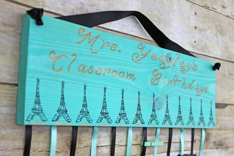 Eiffel Tower Classroom Birthday Calendar Parisian Theme | Etsy