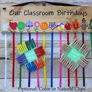 Retro Classroom Birthday Calendar: Handmade Wood Sign - Etsy