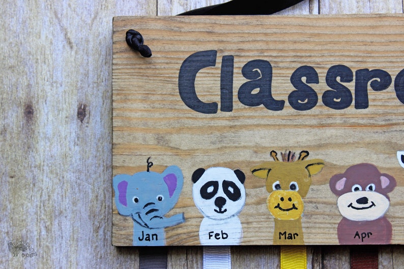 Birthday Calendar Birthday Chart Zoo Animals Classroom | Etsy