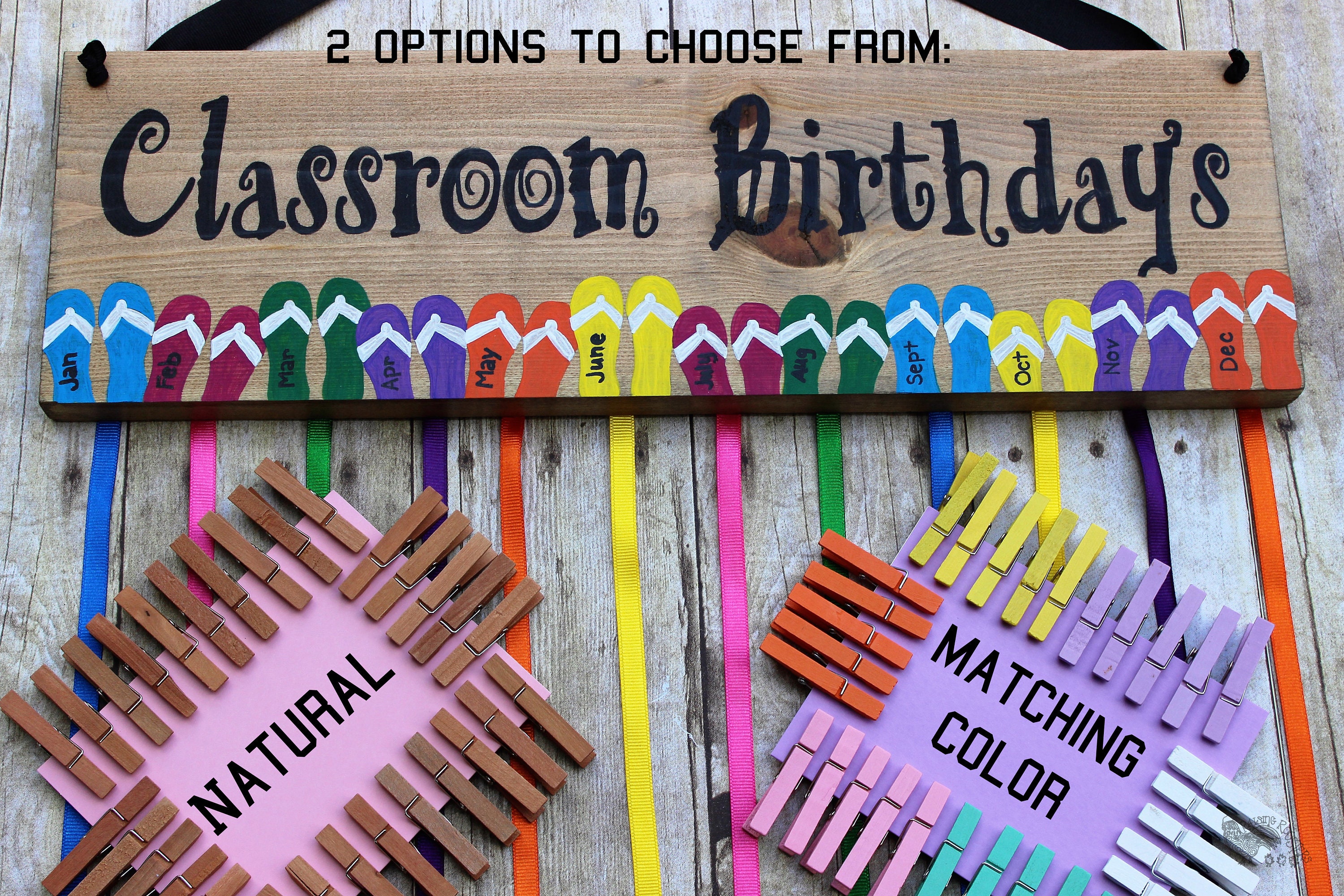 Birthday Calendar Birthday Chart Flipflops Classroom Decor | Etsy