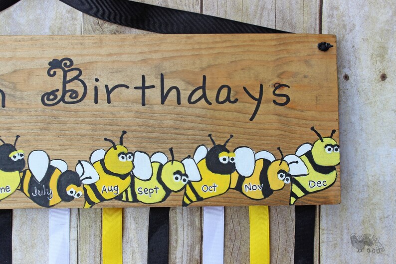 Birthday Calendar Birthday Chart Bees Classroom Decor - Etsy