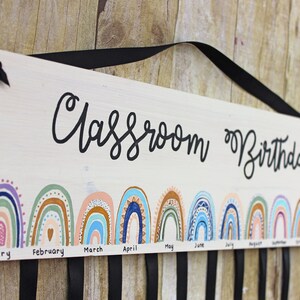 Boho Calendar- Boho Classroom Calendar- Rainbow Birthday Chart - Etsy