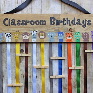 Birthday Calendar- Birthday Chart Zoo Animals- Classroom Decor- Teacher ...