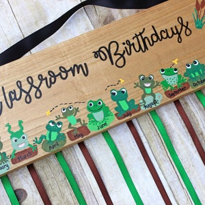 Classroom Birthday Calendar- Birthday Chart- Teacher Gift- Frog Themed ...