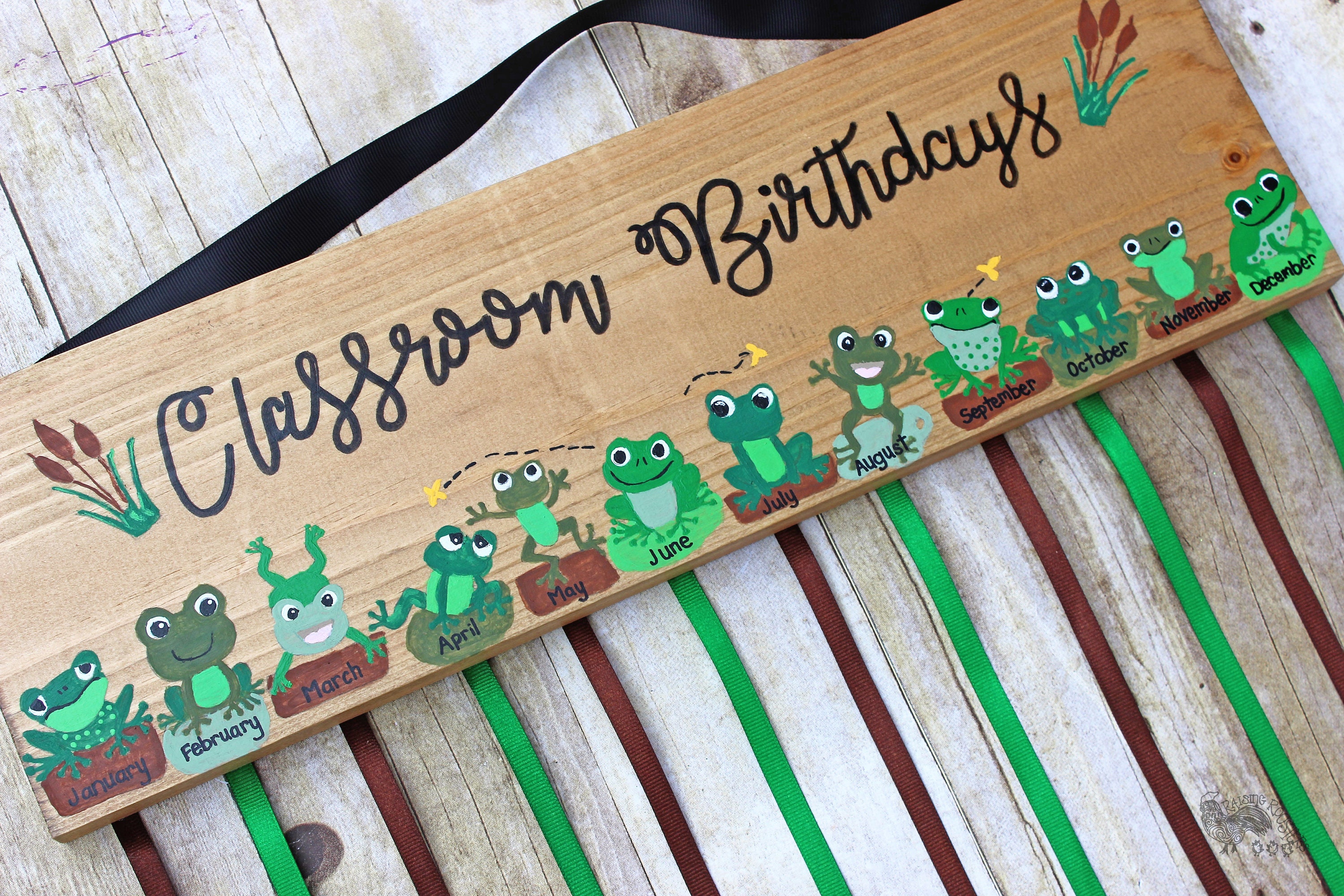 Classroom Birthday Calendar- Birthday Chart- Teacher Gift- Frog Themed ...