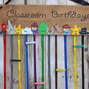 Birthday Calendar- Birthday Chart Western- Classroom Decor- Teacher ...