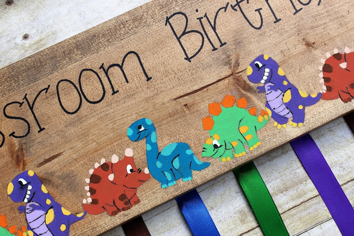 Birthday Calendar Birthday Chart Dinosaurs Classroom Decor | Etsy