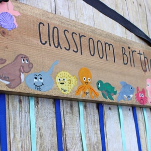 Birthday Calendar- Birthday Chart Sea Animals- Classroom Decor- Teacher ...