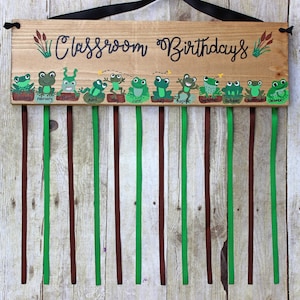 Classroom Birthday Calendar- Birthday Chart- Teacher Gift- Frog Themed ...