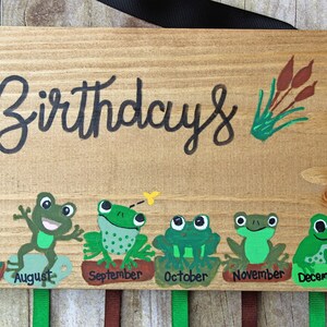 Classroom Birthday Calendar- Birthday Chart- Teacher Gift- Frog Themed ...